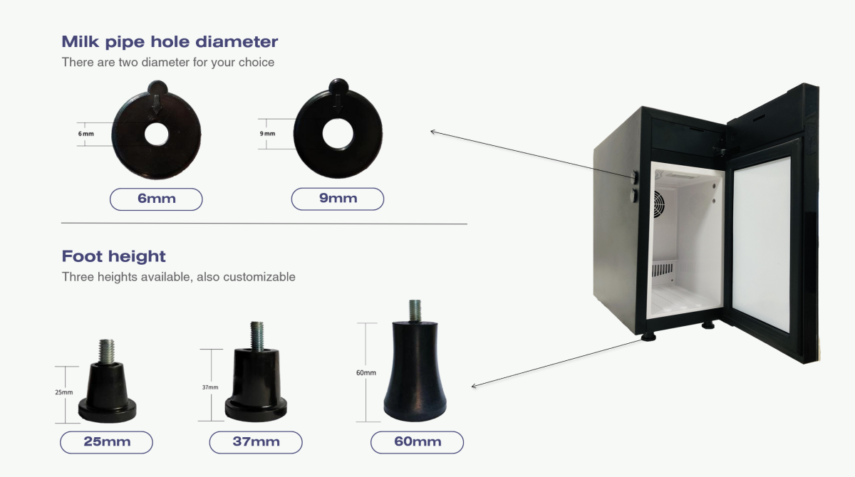 Milk cooler compressor fridge for coffee machine | itoptec
